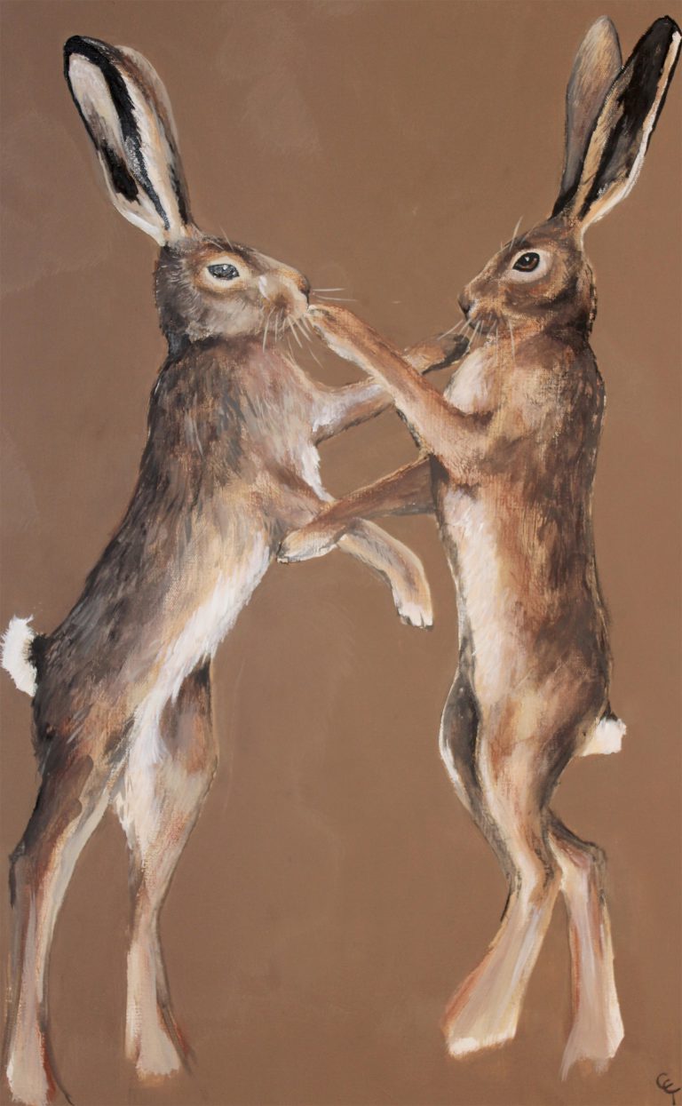 Emma Taylor Art | Brown Boxing Hares print